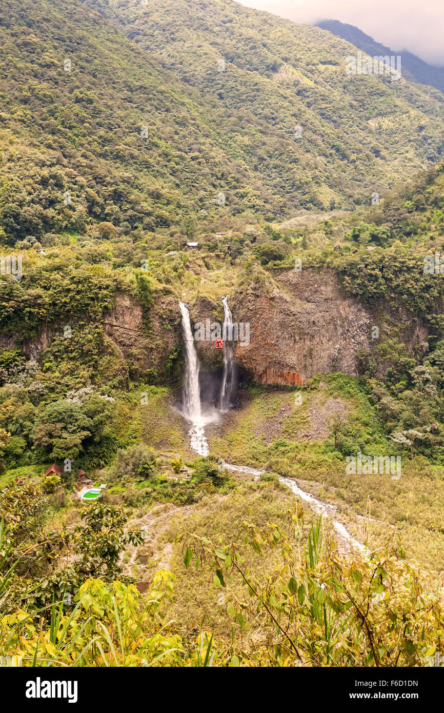 Manto De La Novia, Bridal Veil Waterfall In Banos De Agua Santa ...