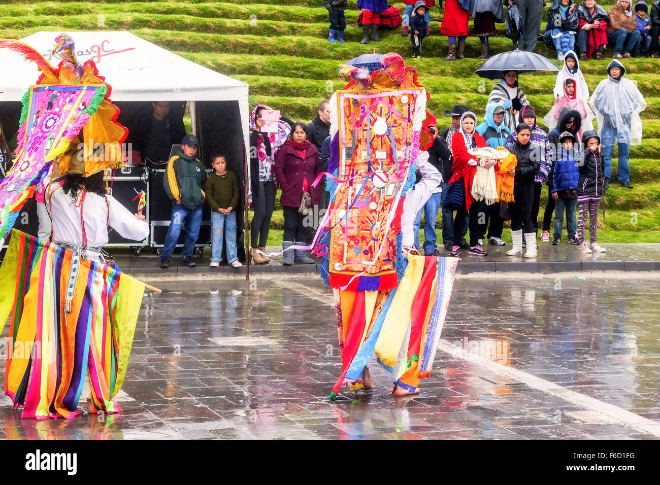 Ingapirca, Ecuador - 20 June 2015: Unidentified Dancers With Elaborate ...