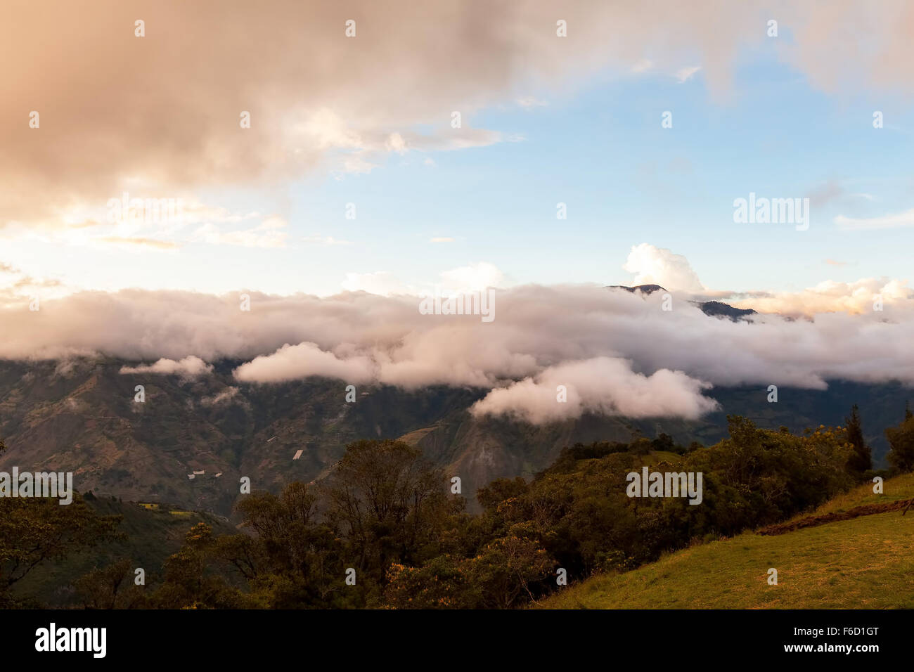 Scenic View Of The Andes Mountains Under Dramatic Sunset Clouds Stock ...