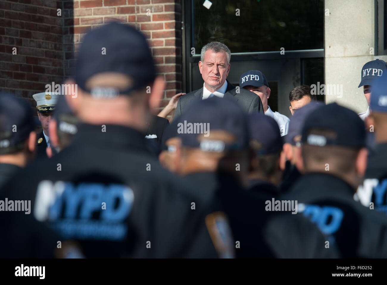 New York, United States. 16th Nov, 2015. Officers of the first wave of ...
