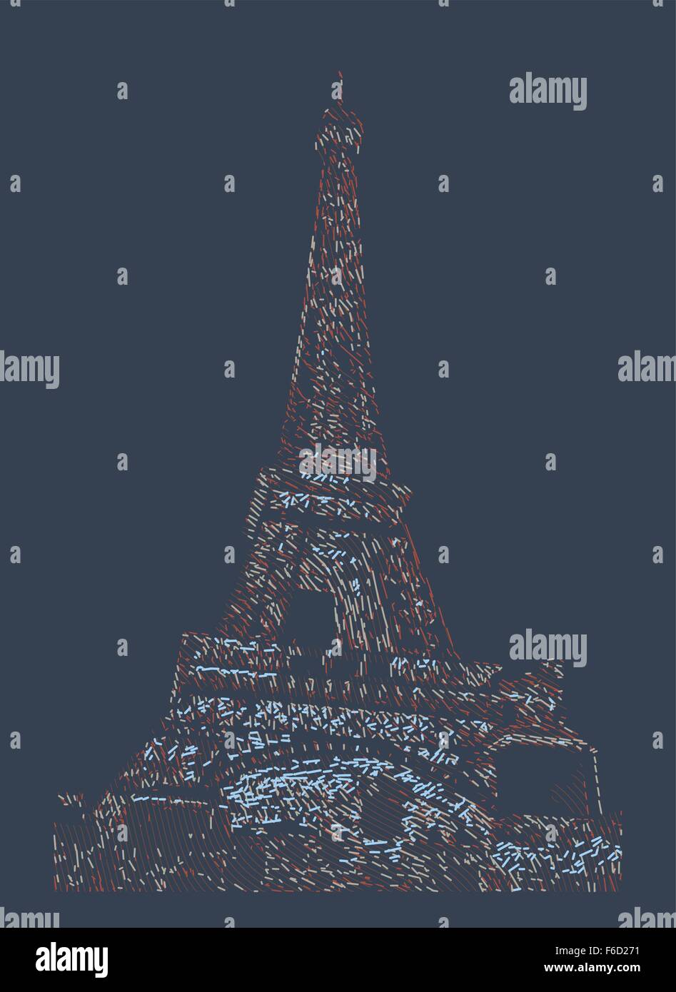 Famous pisan tower rendered with engraving effects Stock Vector Image ...