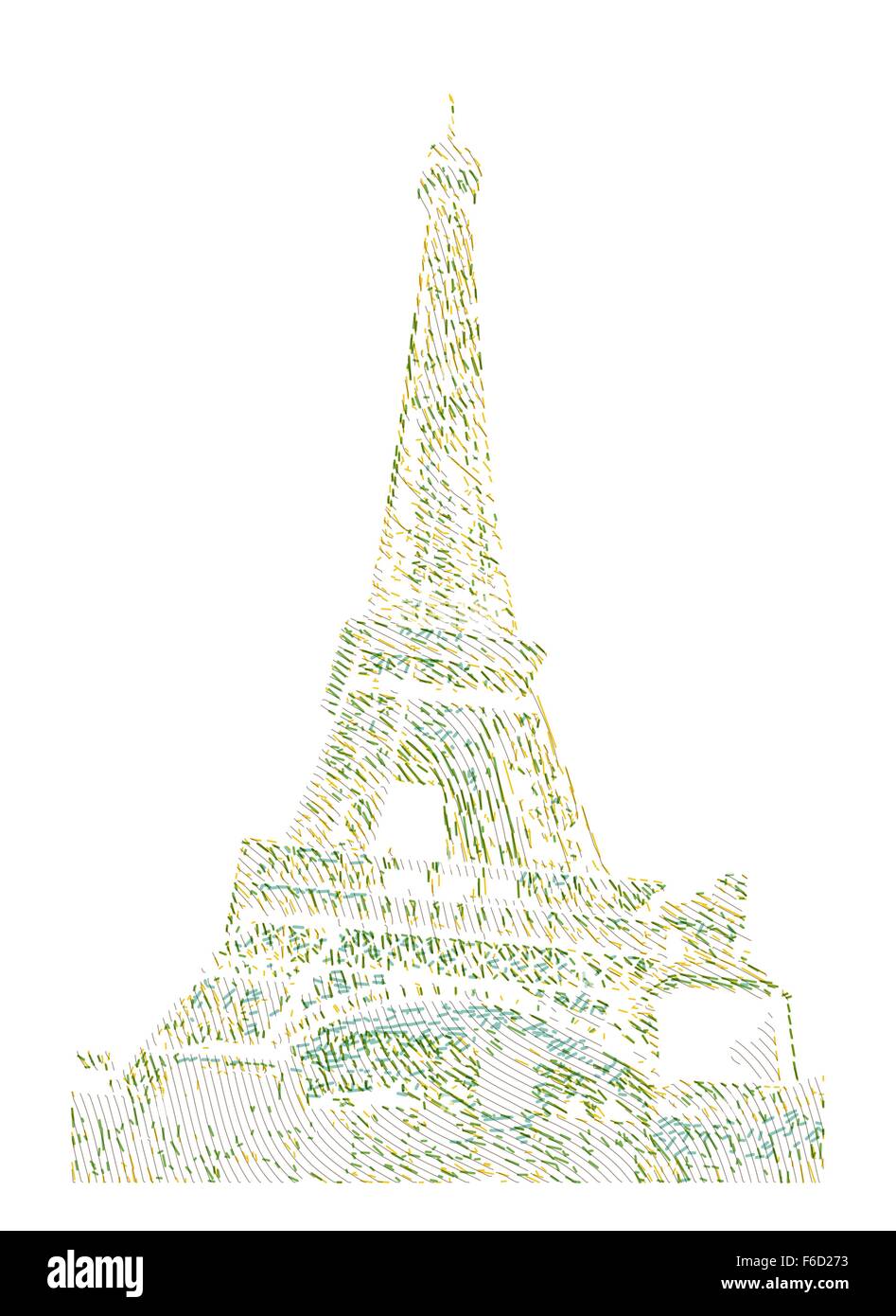 Famous pisan tower rendered with engraving effects Stock Vector Image ...