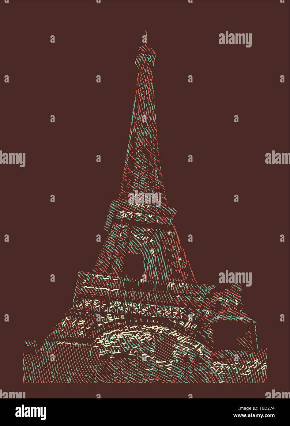 Famous pisan tower rendered with engraving effects Stock Vector Image ...