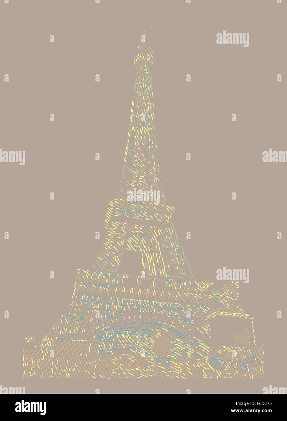 Famous pisan tower rendered with engraving effects Stock Vector Image ...