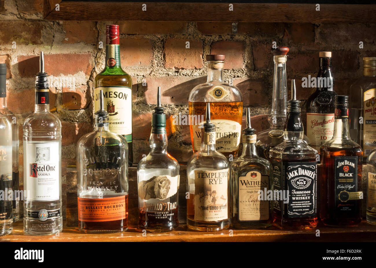 Bottles of various whiskies and other alcoholic spirits in a bar Stock ... Bottles of various whiskies and other alcoholic spirits in a bar Stock ...