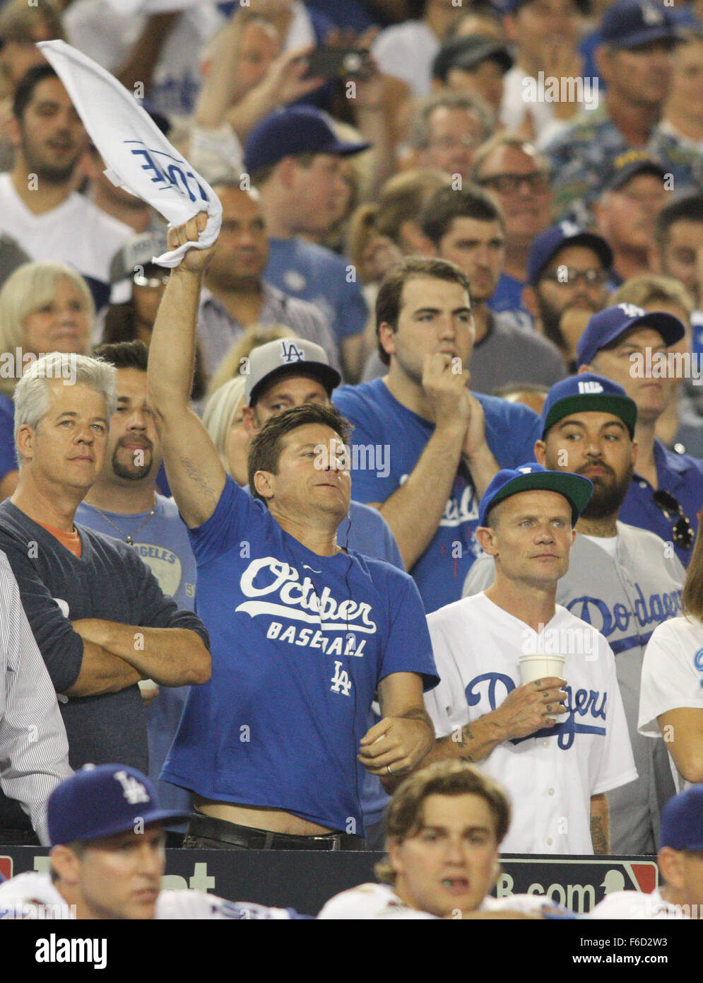 Celebrities watch Game 5 of the National League Division Series. The ...