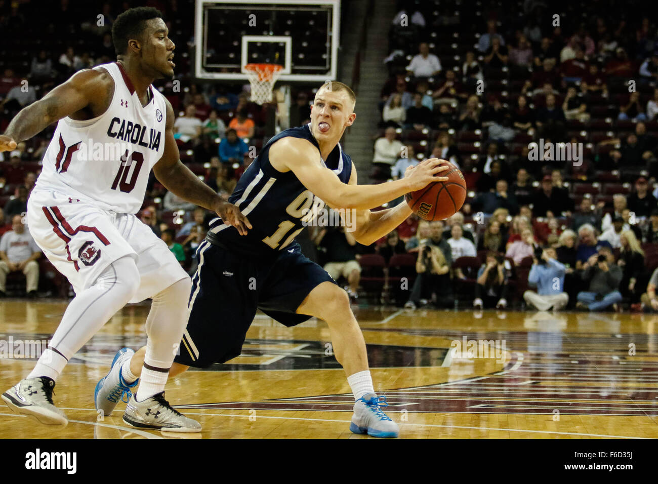 Columbia, SC, USA. 16th Nov, 2015. Jalen Bradley (10) of the Oral ...