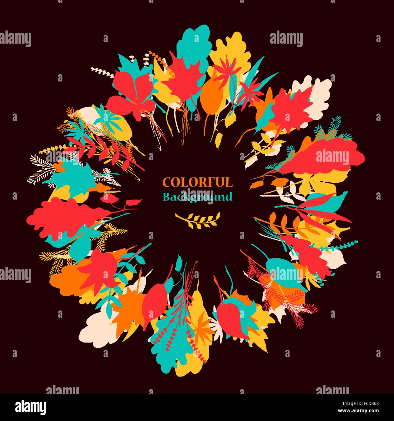 Autumnal round frame. Wreath of autumn leaves Stock Vector Image & Art ...