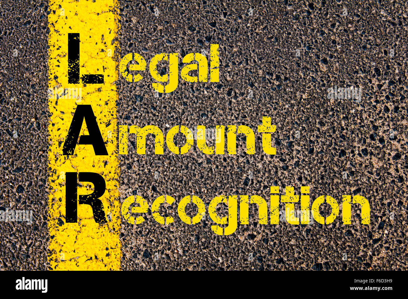 Concept image of Business Acronym LAR as Legal Amount Recognition ...