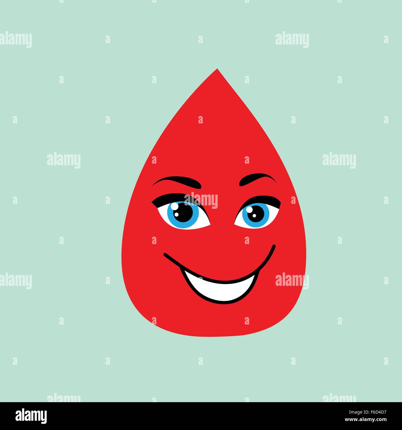 Blood Drop Cartoon Character Happy Smile Stock Vector Image & Art - Alamy