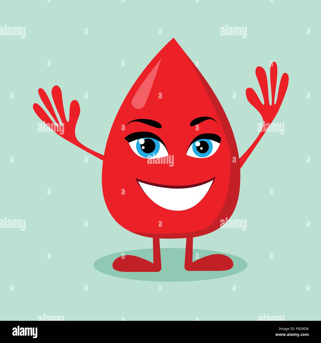 Blood Drop Cartoon Character Happy Smile Stock Vector Image & Art - Alamy