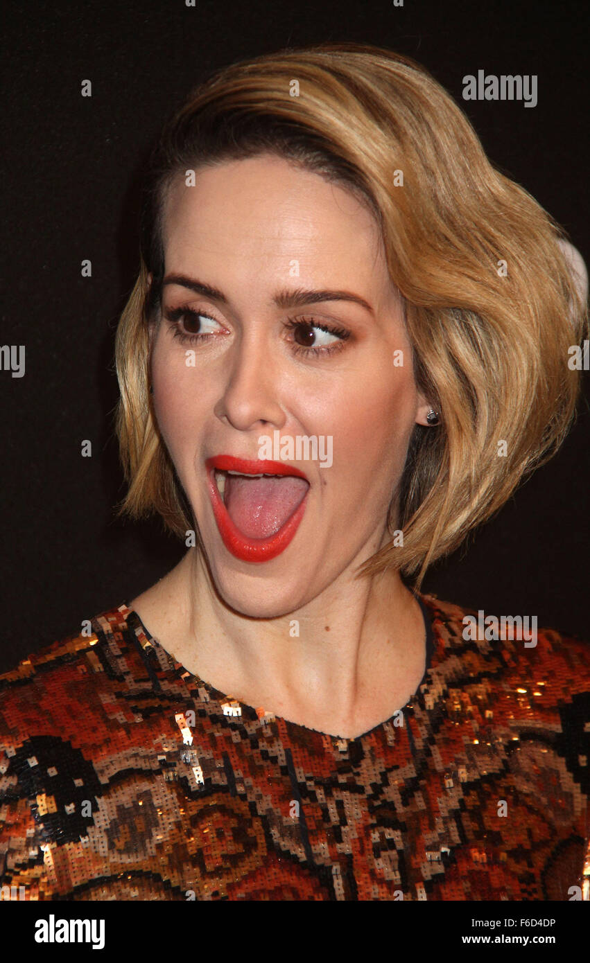 New York, New York, USA. 16th Nov, 2015. Actress SARAH PAULSON attends ...