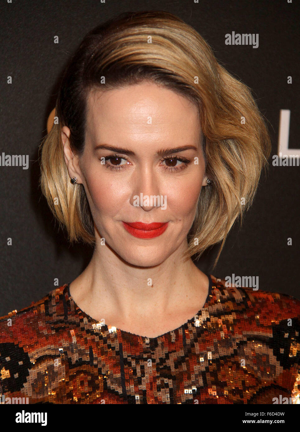 New York, New York, USA. 16th Nov, 2015. Actress SARAH PAULSON attends ...