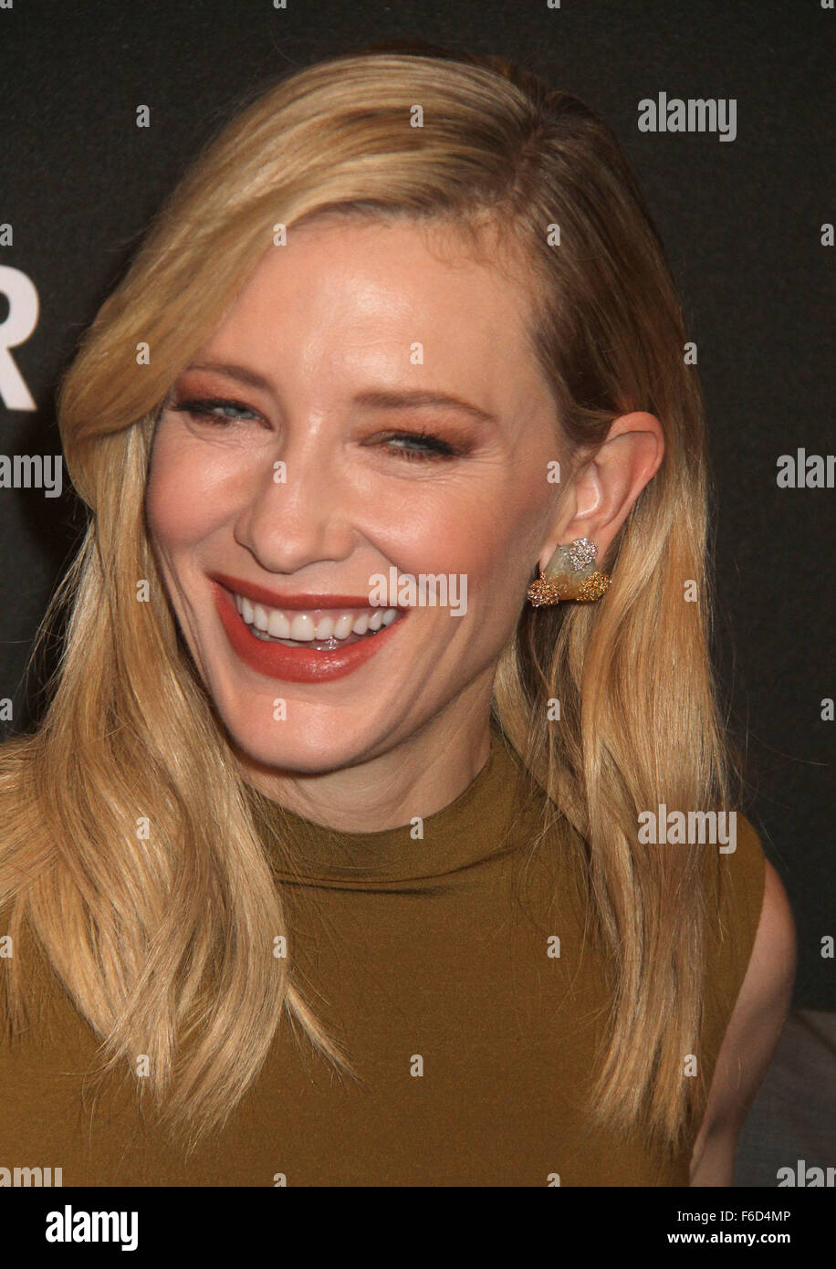 New York, New York, USA. 16th Nov, 2015. Actress CATE BLANCHETT attends ...