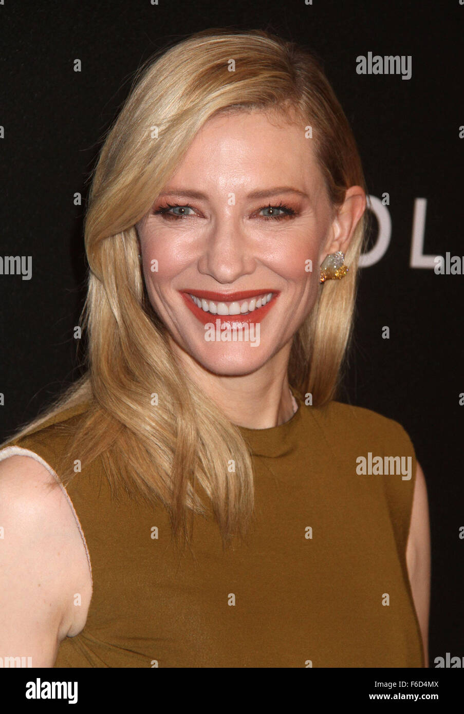 New York, New York, USA. 16th Nov, 2015. Actress CATE BLANCHETT attends ...