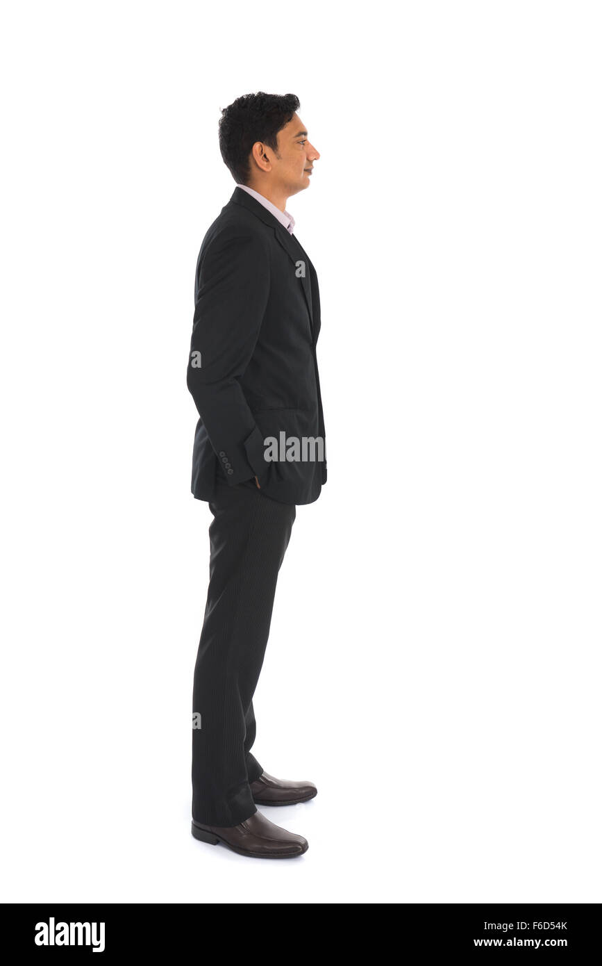 india male with coat side view Stock Photo - Alamy