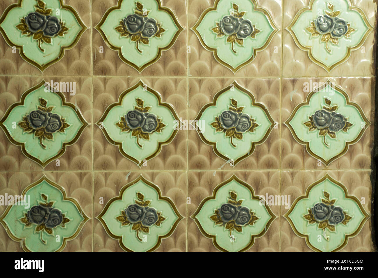 Tiles of jawahir vilas palace wall, jaisalmer, rajasthan, india, asia ...