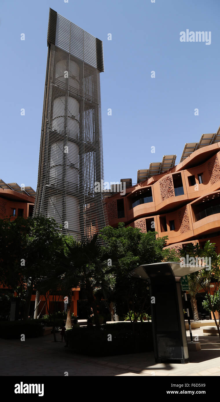 Masdar city wind tower hi-res stock photography and images - Alamy