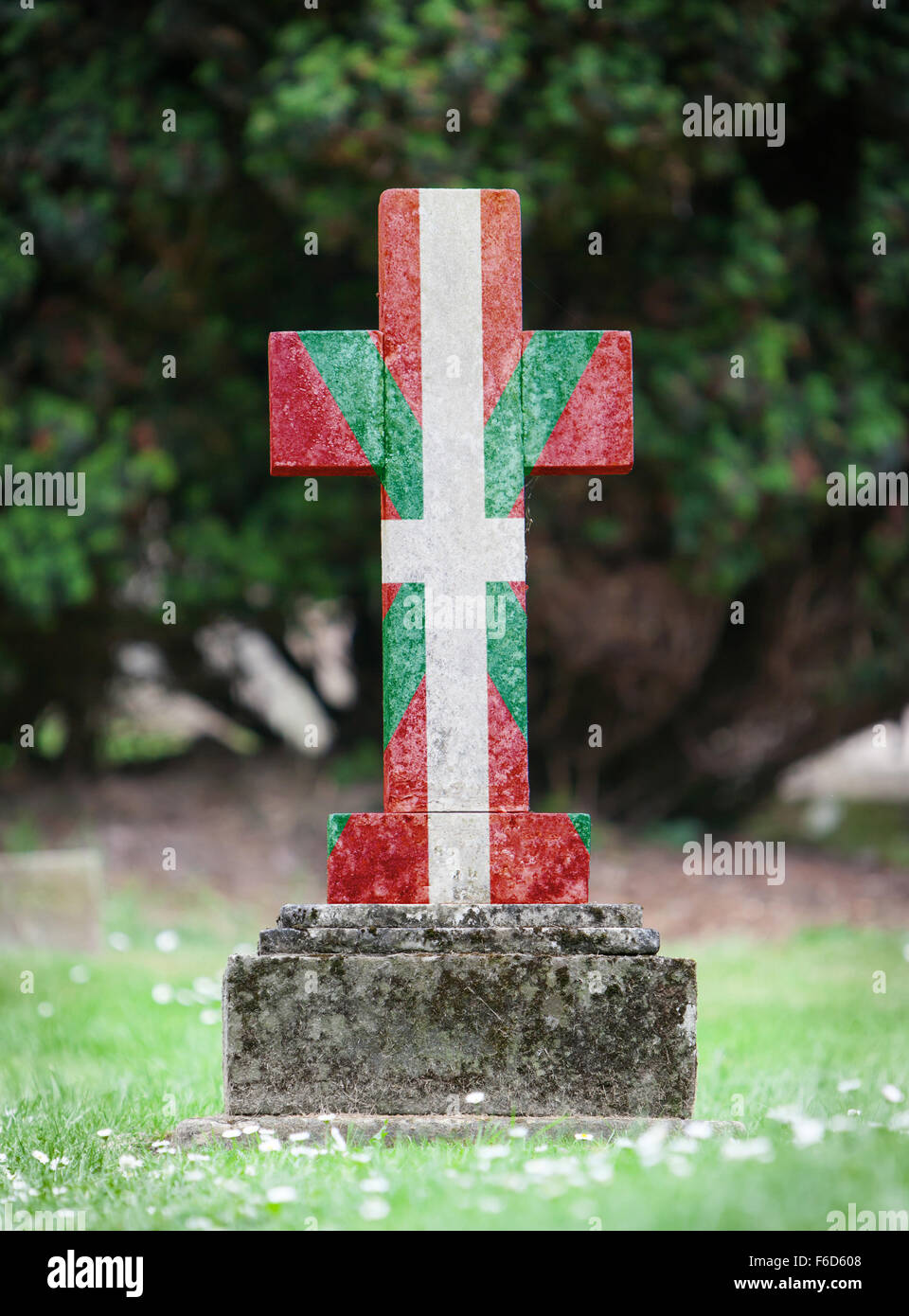 Very old gravestone in the cemetery, Basque Country Stock Photo - Alamy