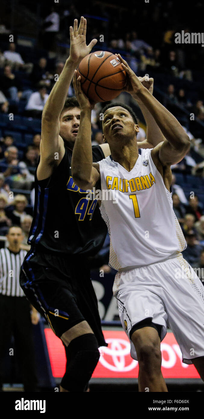 Berkeley USA CA. 16th Nov, 2015. California F # 1 Ivan Rabb finished ...