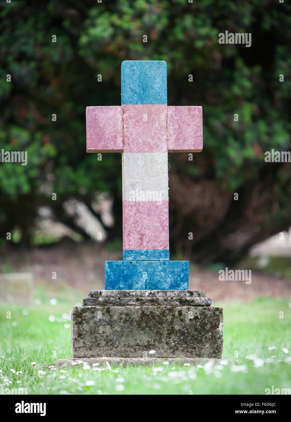 Very old gravestone in the cemetery, Trans Pride Stock Photo - Alamy