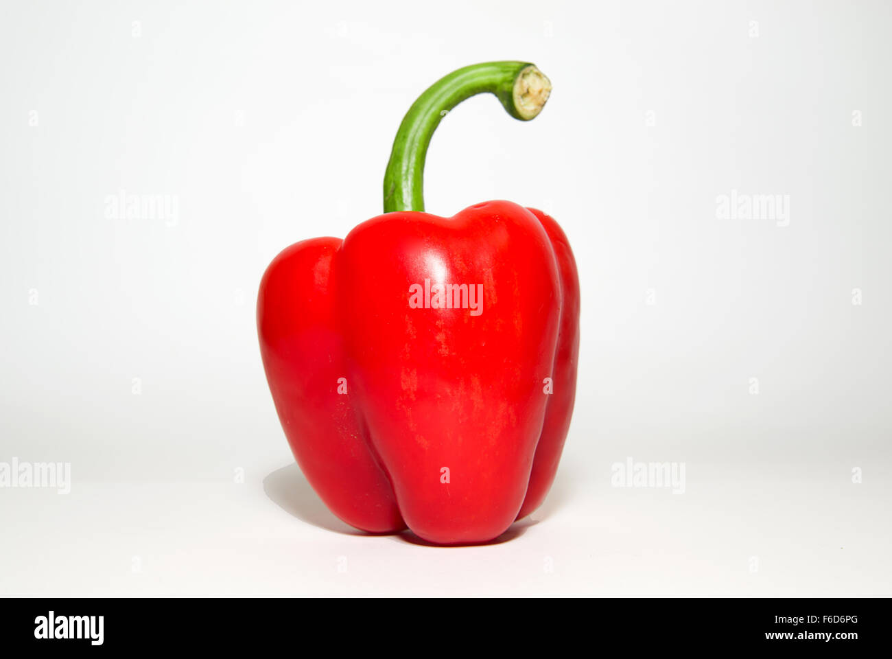 One red pepper on a white background Stock Photo - Alamy