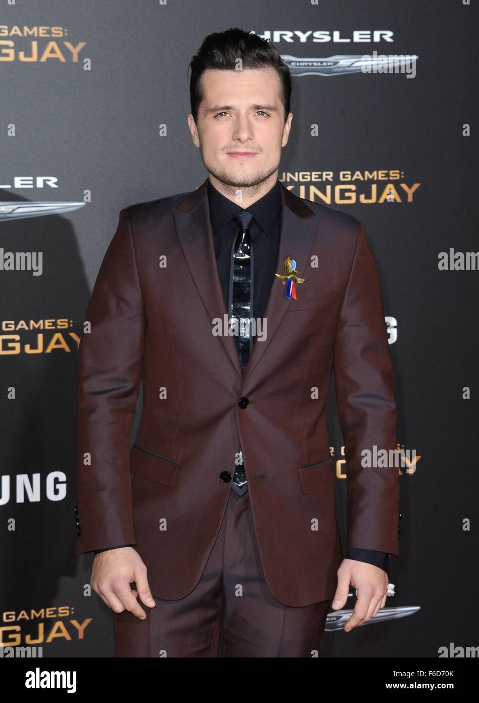 Los Angeles, CA, USA. 16th Nov, 2015. Josh Hutcherson at arrivals for ...