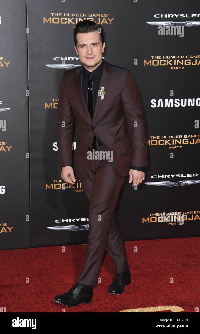 Los Angeles, CA, USA. 16th Nov, 2015. Josh Hutcherson at arrivals for ...