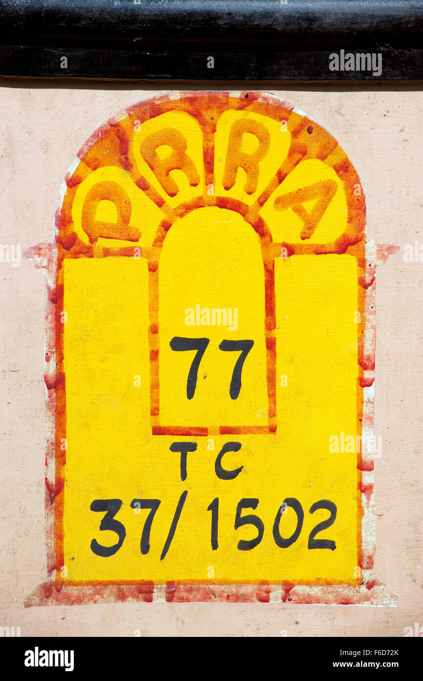 House number painted, thiruvananthapuram, kerala, india, asia Stock ...