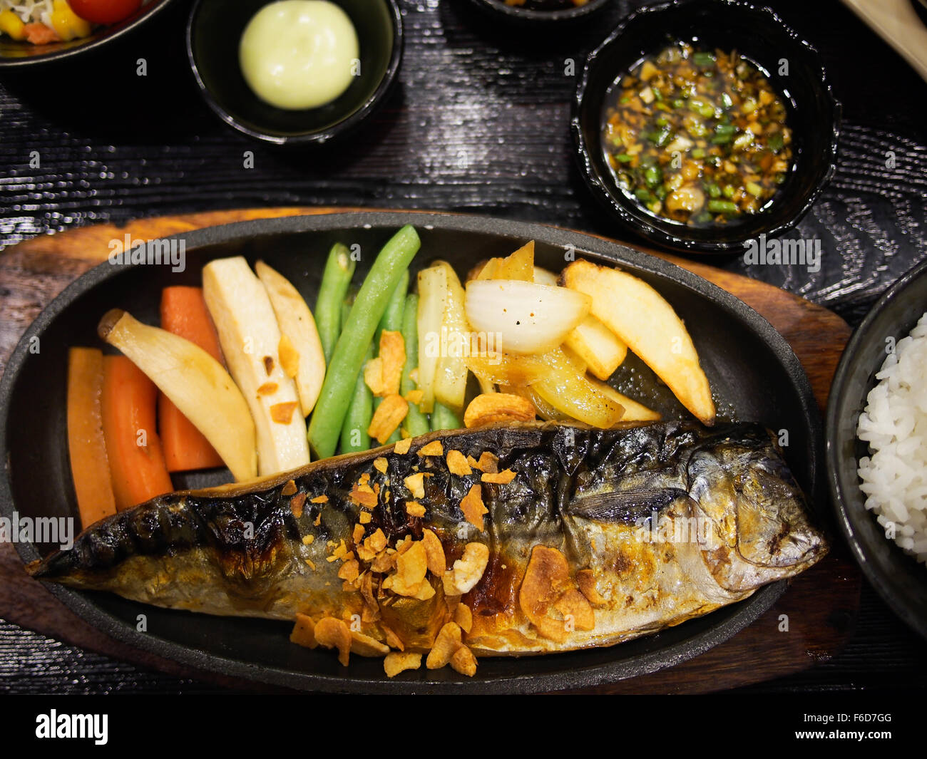 grill saba barbecue food set Stock Photo - Alamy