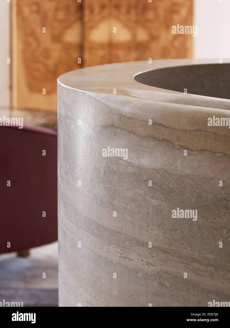 Curvature detail. Travertine Stair, London, United Kingdom. Architect ...