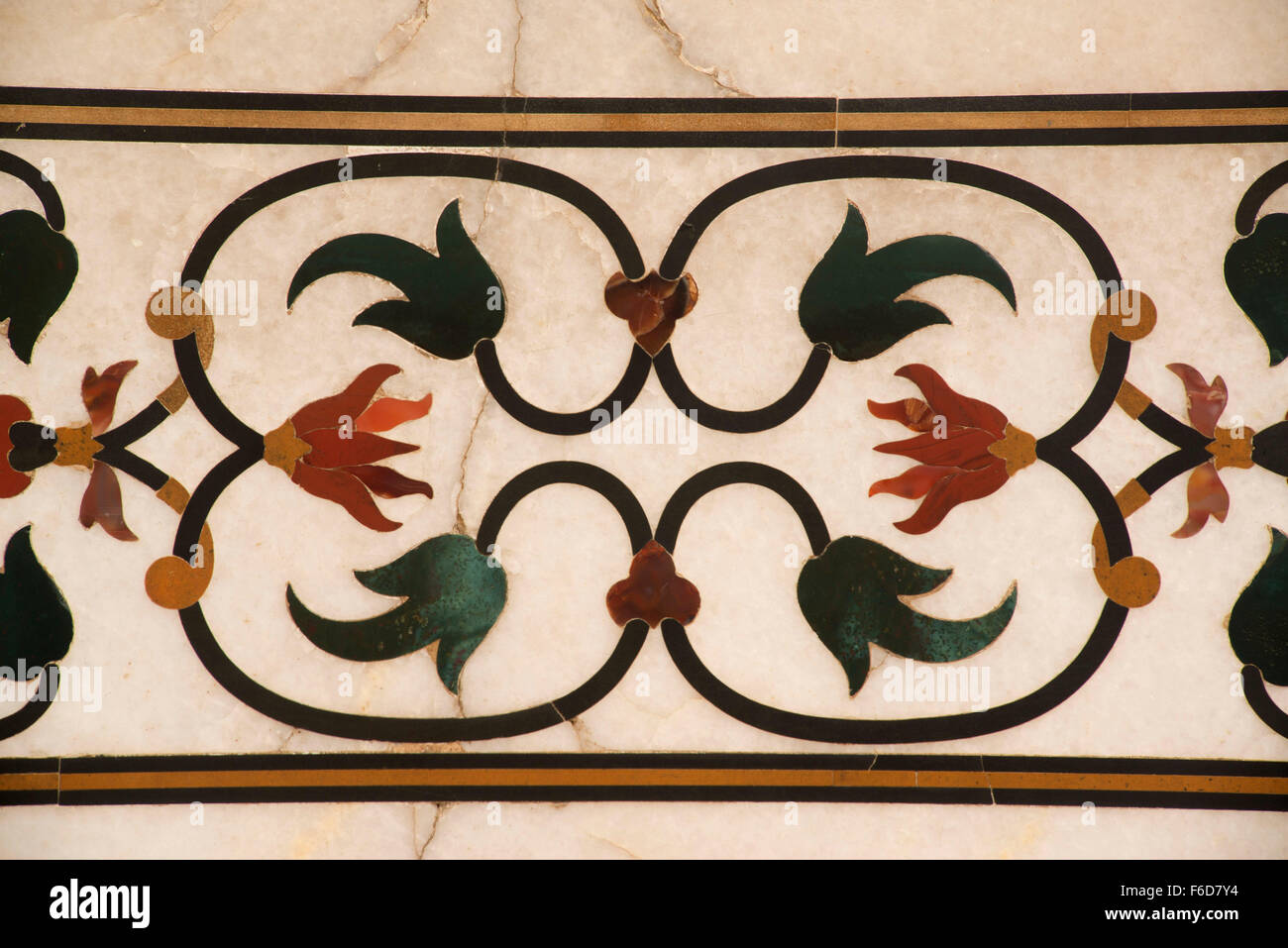 Pietra dura work taj mahal wall, agra, uttar pradesh, india, asia Stock ...
