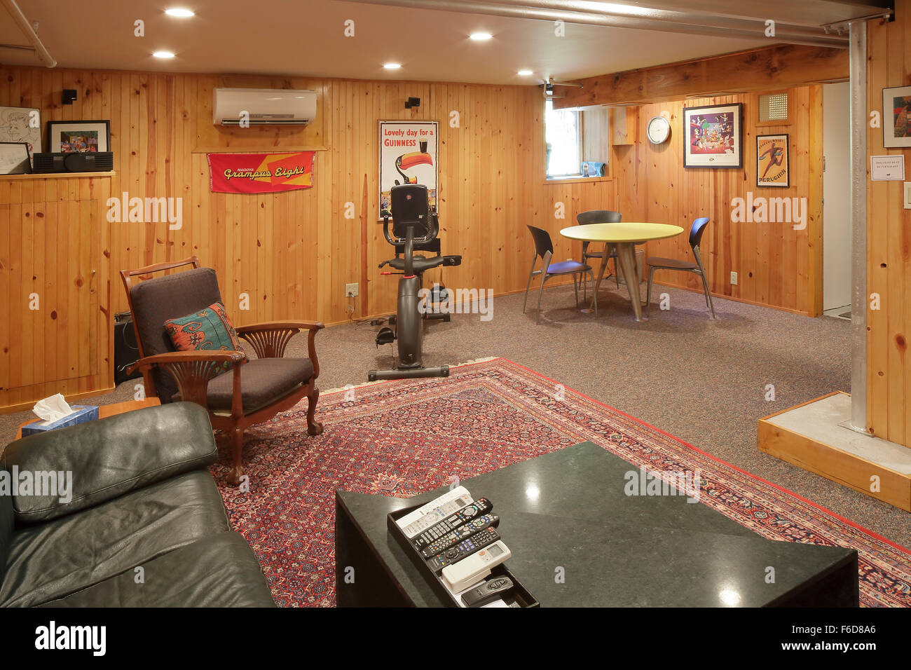 Basement recreation room. New England Private Residence, Larchmont ...