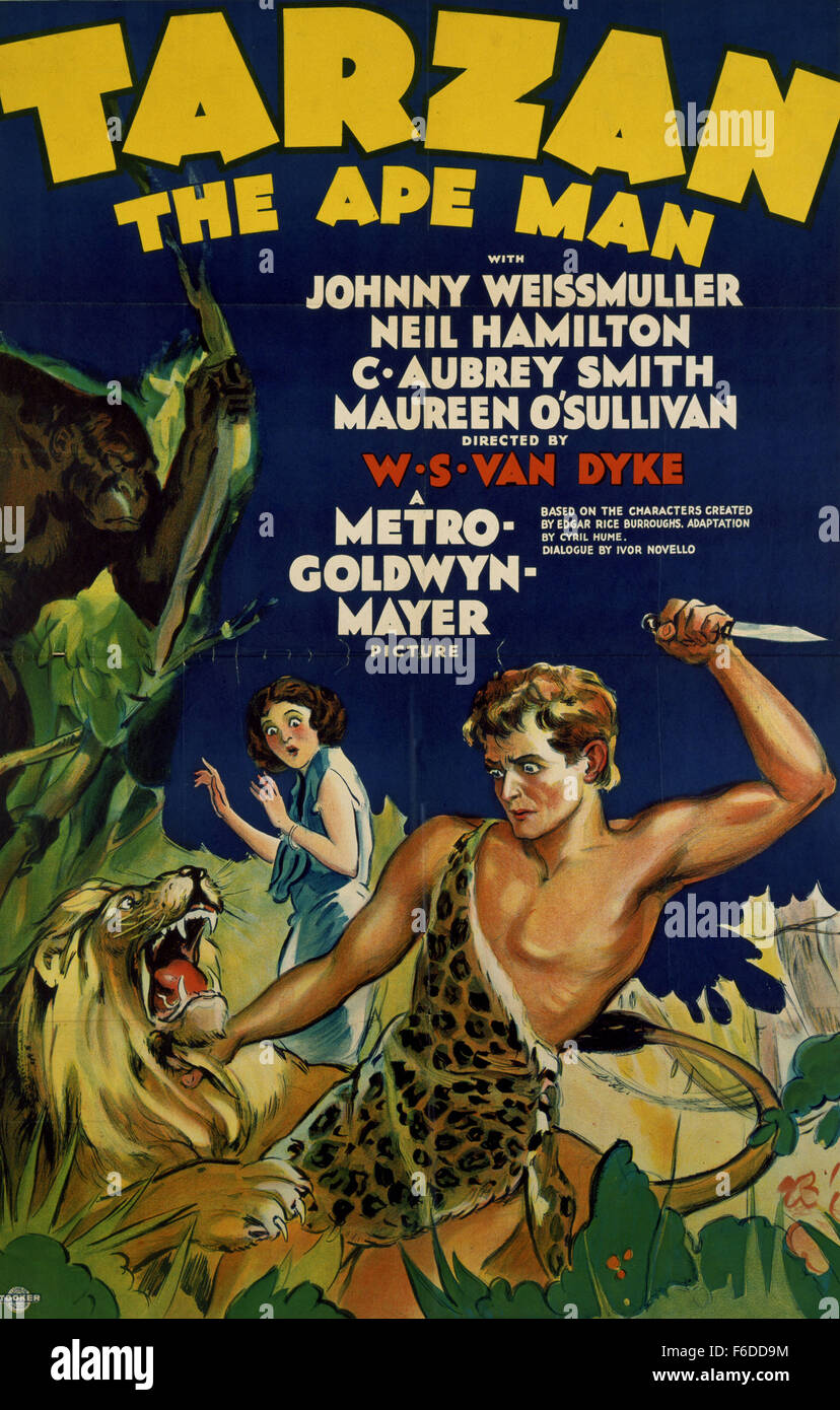 RELEASED: Mar 25, 1932 - Original Film Title: Tarzan the Ape Man Stock ...
