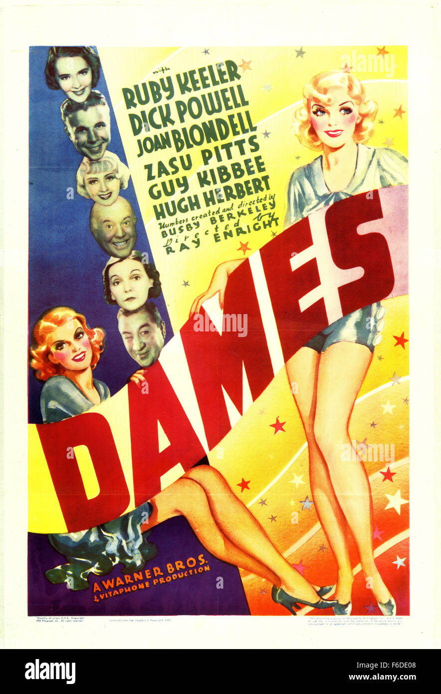 RELEASE DATE: September 1, 1934. MOVIE TITLE: Dames. STUDIO: Warner ...