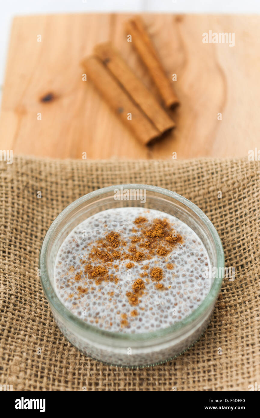 Chia seeds pudding with cinnamon Stock Photo - Alamy