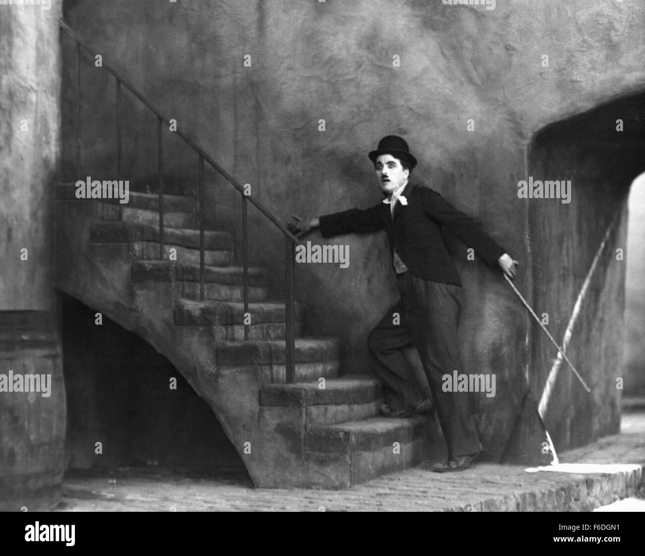 Charlie Chaplin City Lights Flower Scene Clipart