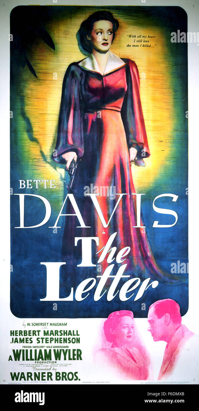 RELEASED: Nov 22, 1940 - Original Film Title: The Letter. PICTURED ...