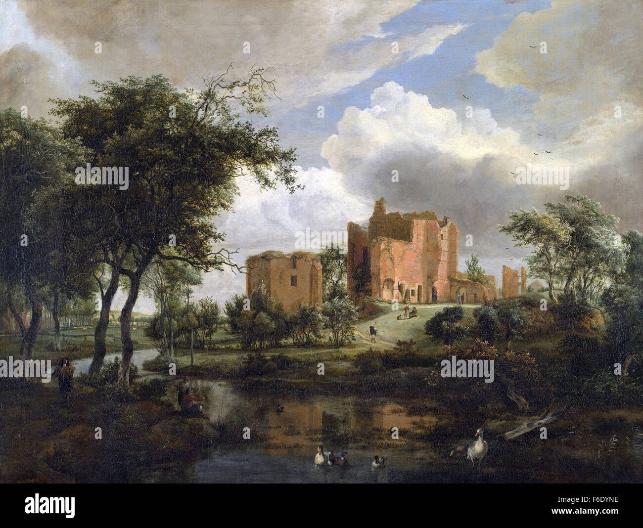 Meindert Hobbema - The Ruins of Brederode Castle Stock Photo - Alamy
