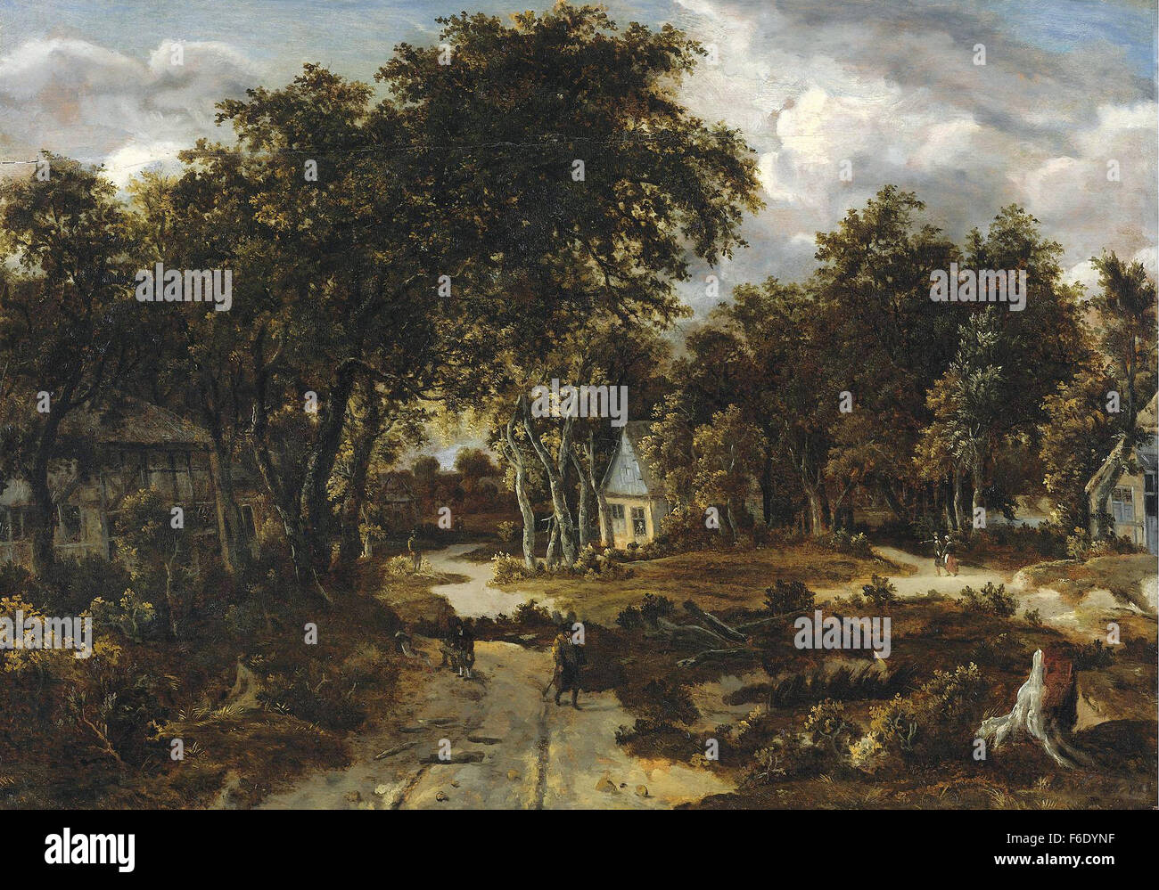 Meindert Hobbema - Village Landscape Stock Photo - Alamy