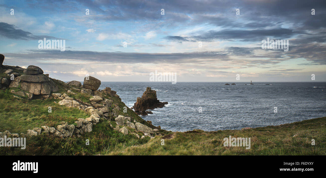 Stunning sunrise landscape of Land's End in Cornwall England Stock ...