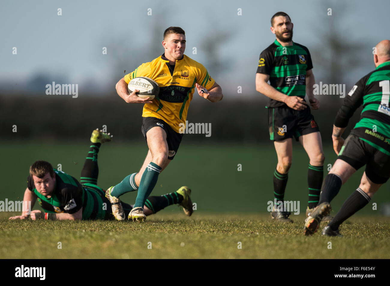 Rugby players in action Stock Photo - Alamy