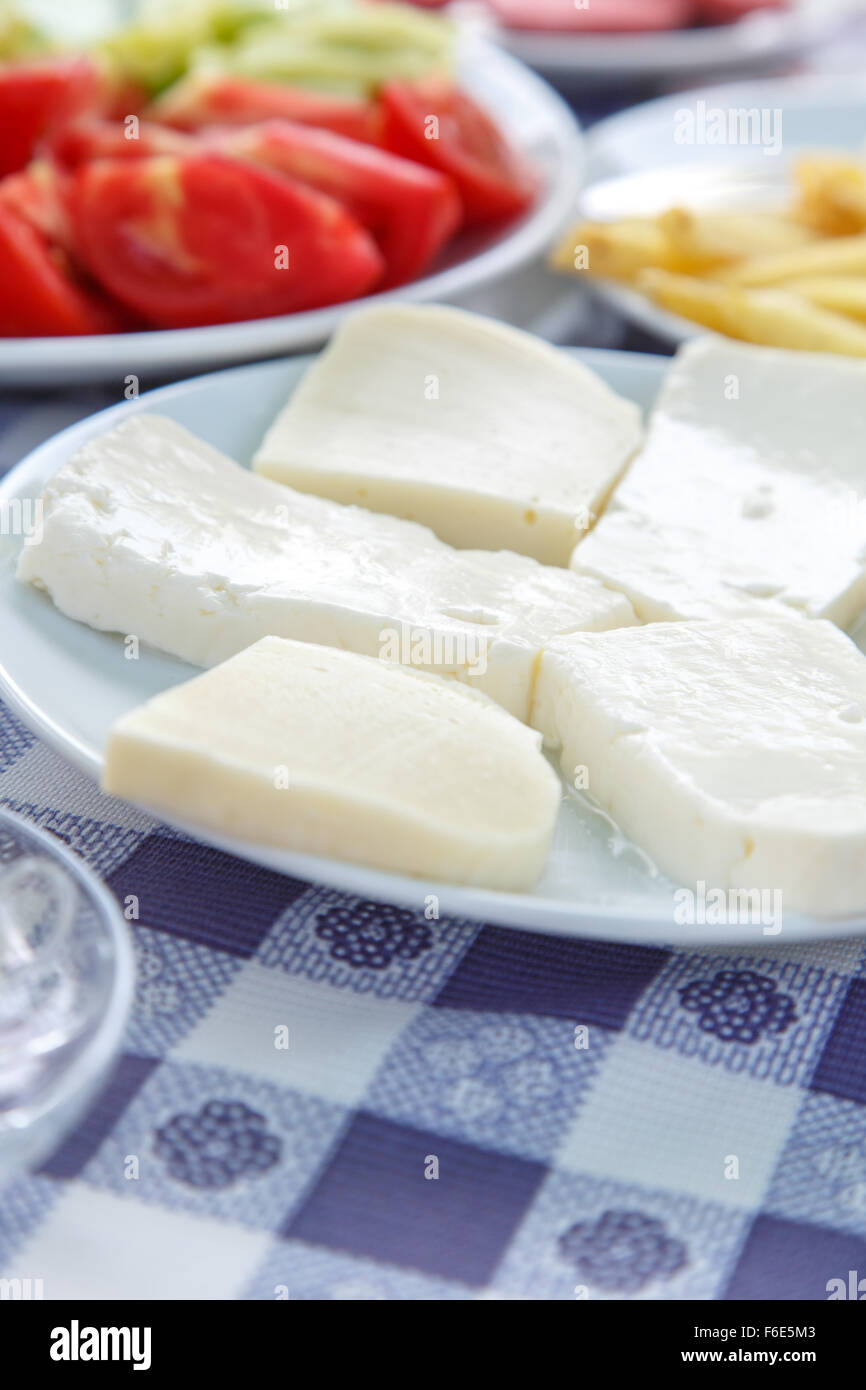 Close up detailed view of Turkish style rich and delicious breakfast ...