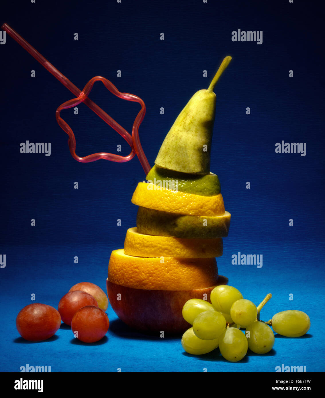 Red apple orange fresh fruit slice cut mixed healthy hi-res stock ...