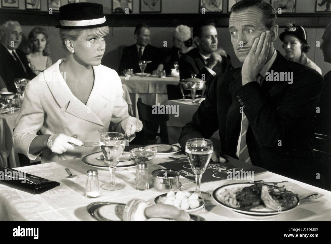 Mar 31, 1960; Hollywood, CA, USA; DORIS DAY as Kate Mackay and DAVID ...