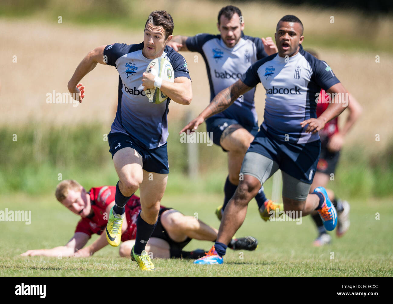 Royal Navy Sharks rugby player on the rampage Stock Photo - Alamy