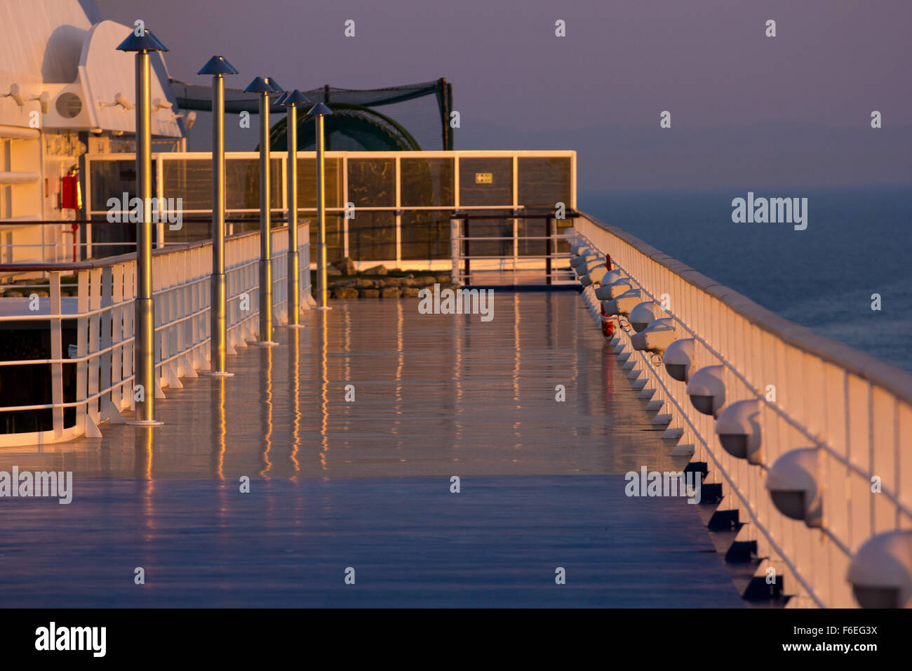 Cruise ship deck reflection Stock Photo - Alamy