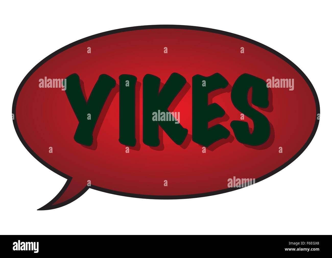 A 'Yikes' speech bubble isolated on a white background Stock Photo - Alamy