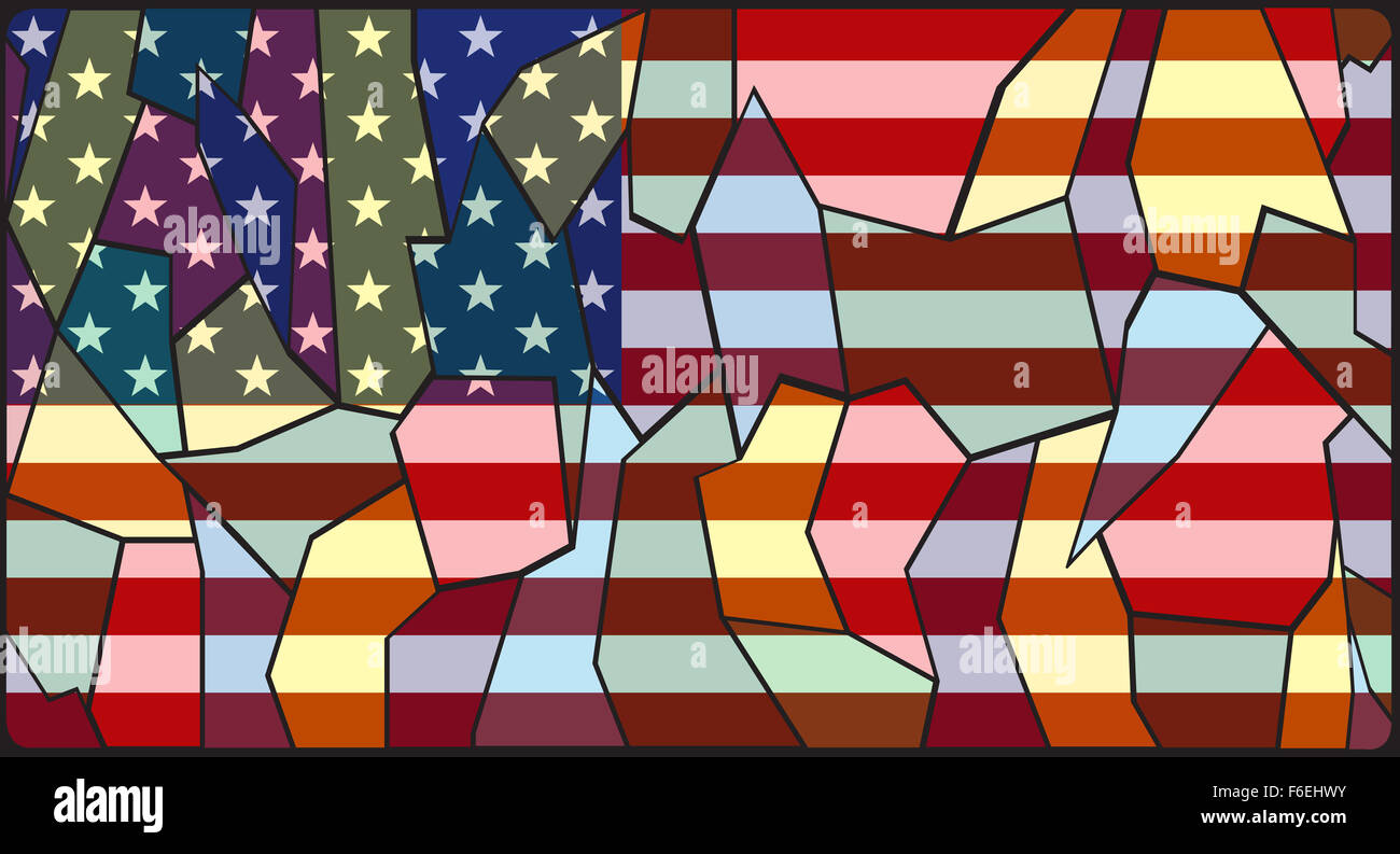 A U.S. Flag with a stained glass window design Stock Photo - Alamy