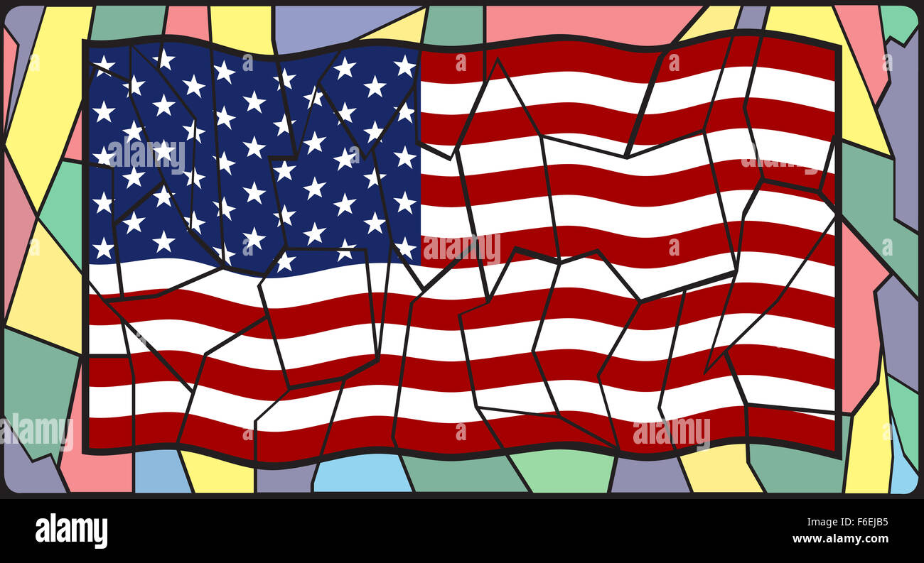 A U.S. Flag on a stained glass window design Stock Photo - Alamy